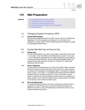 Fillable Online Pe Usps Usps Express Mail Form Fax Email Print PdfFiller