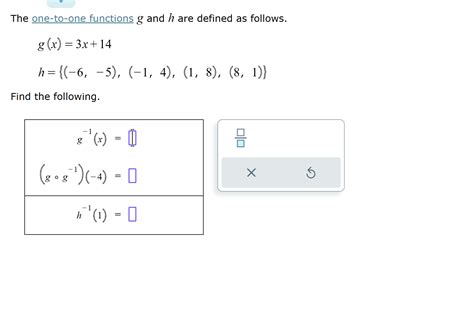 Solved The One To One Functions G And H Are Defined As