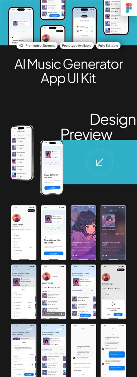 Ai Music Generator App Ui Kit Mansknow Ui Design Resources