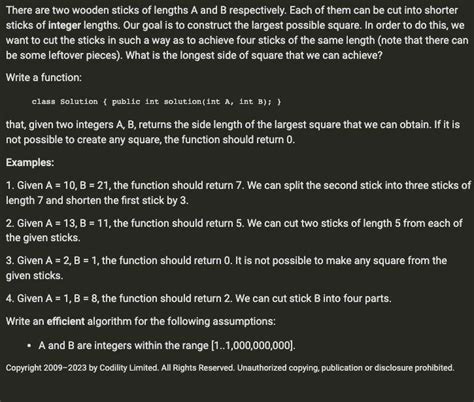solved sticks of integer lengths our goal is to construct