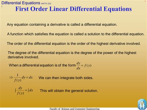 SOLUTION: First order linear differential equations - Studypool