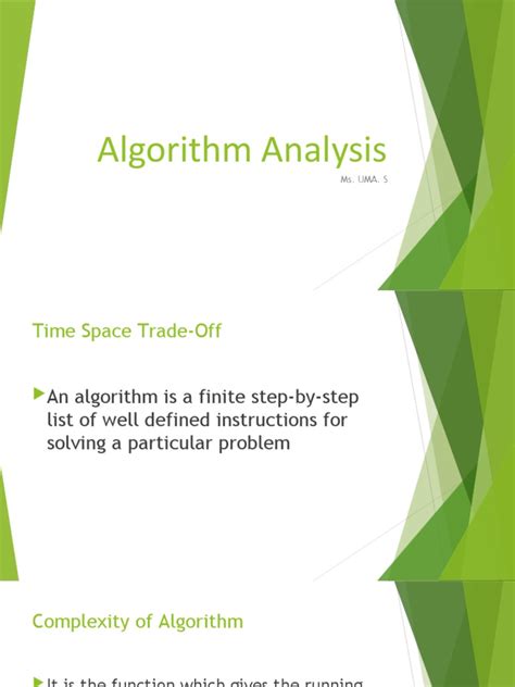 Algorithm Analysis Ms Uma S Pdf