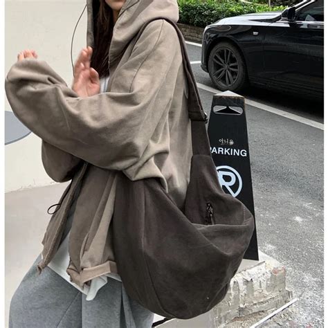 알리익스프레스 레트로 가을겨울 대용량 캔버스 만두 가방 크로스 바디 싱글 숄더 백 남성용 여성용 하라주쿠 캐주얼 스타일 토트 위시버킷