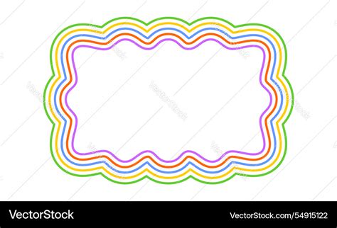 Colorful Rectangle Frame With Wavy Edges Vector Image