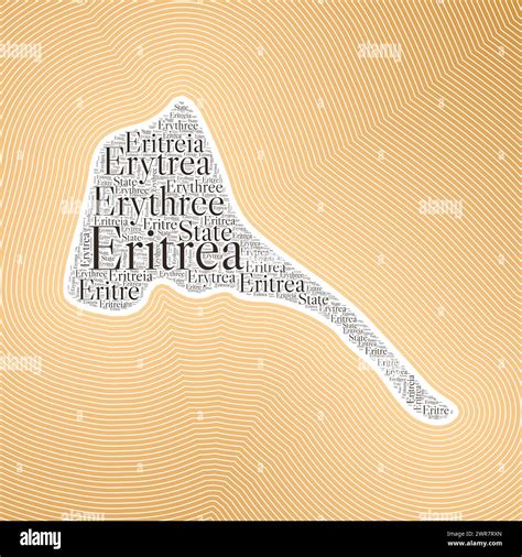 Eritrea Shape Formed By Country Name In Multiple Languages Eritrea