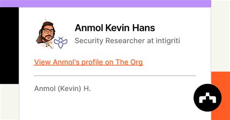 Anmol Kevin Hans Security Researcher At Intigriti The Org