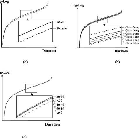 Log Log Survival Plot Of License Suspension Model A Gender B