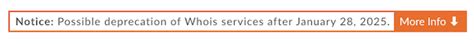 domaintools warning about possible deprecation of whois services