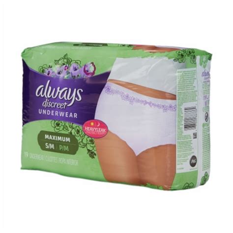 Always Discreet Maximum Size Smallmedium Incontinence Underwear 19 Ct