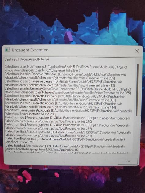 Uncaught Exception When Trying To Enter Cavern No Dlc Rdeadcells