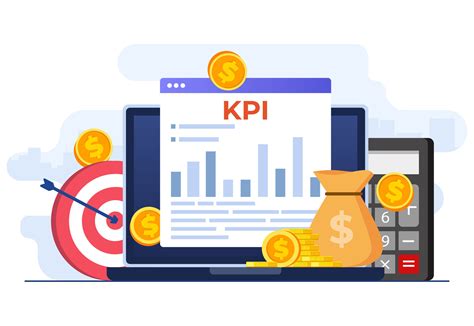 Kpi Key Performance Indicators Business Technical Concept Flat Vector Illustration Performance