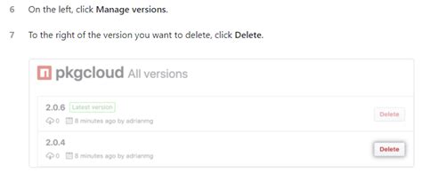 Docs Seem To Include Old Information On How To Delete Docker Images From Package Registry