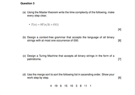 Solved A Using The Master Theorem Write The Time