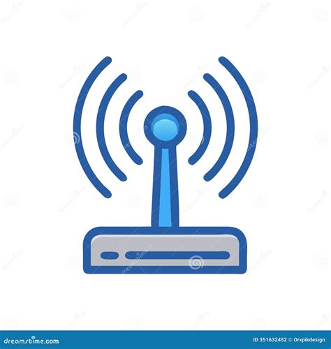 Wi Fi Router 2 Antennas Icon In Line Design Wi Fi Router Antennas Network Internet Signal