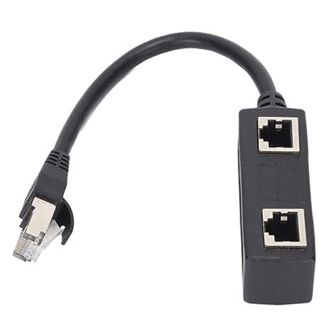 Ethernet Splitter Adapter Rj45 Splitter Connector For Network Home Office Dual Port Ethernet