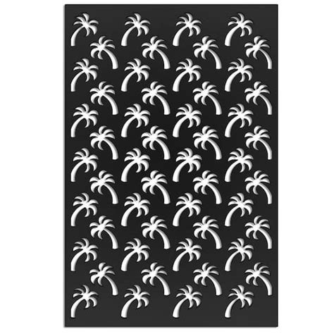 Acurio Latticeworks Palm Tree 4 Ft X 32 In Black Vinyl Decorative Screen Panel 4832pvcbk Plm