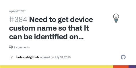 Need To Get Device Custom Name So That It Can Be Identified On Rack Issue Openstf Stf