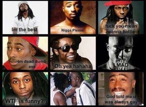 Rappers Lil Wayne Vs Tupac Lol Funny Rapper Lil Wayne Hip Hop Artists Music Memes