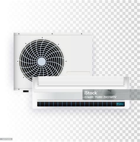 에어컨의 실외 및 실내 단위 벡터 일러스트와 기후 시스템 라디에이터에 대한 스톡 벡터 아트 및 기타 이미지 라디에이터