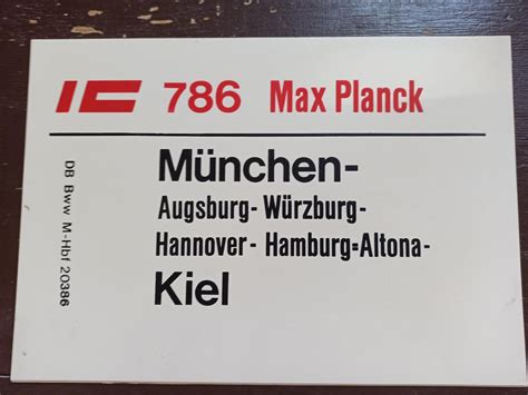Směrová Cedule Db Ic 786 787 Max Planck Aukro