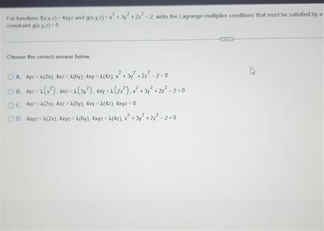 solved for functions f x y z 4xyz and