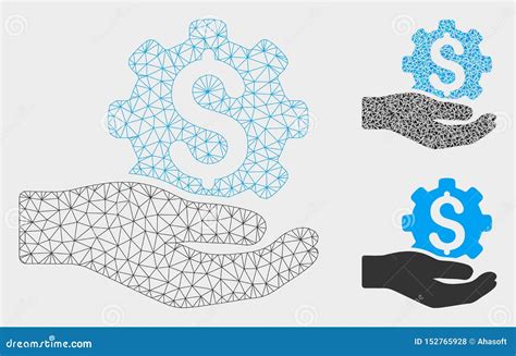 Industrial Service Vector Mesh Network Model And Triangle Mosaic Icon Stock Vector