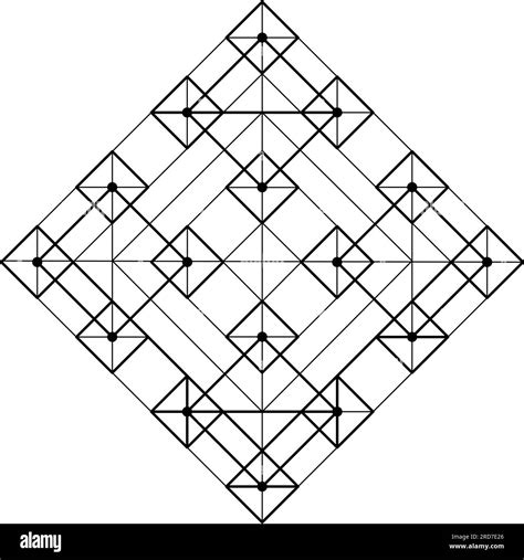 Scared Geometry Vector Design Elements Thin Line Geometric Isolated On White Background The