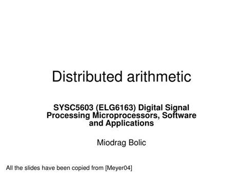 Ppt Distributed Arithmetic Powerpoint Presentation Free Download