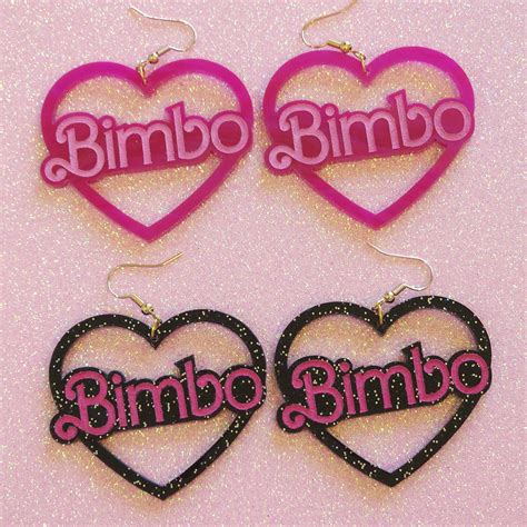 Heart Shaped Bimbo Acrylic Earrings Etsy