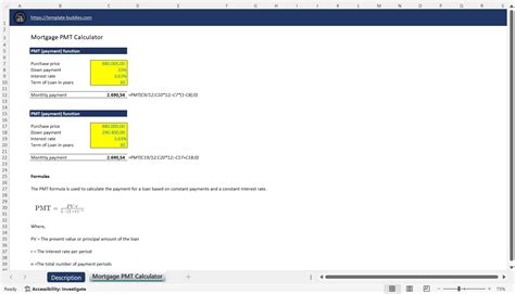 Mortgage Pmt Calculator Template Buddies