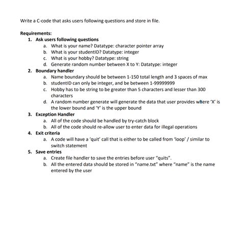 Solved Requirements 1 Ask Users Following Questions A