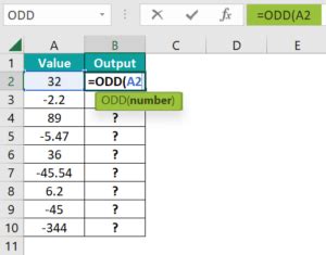 Odd Function In Excel Formula Example How To Use