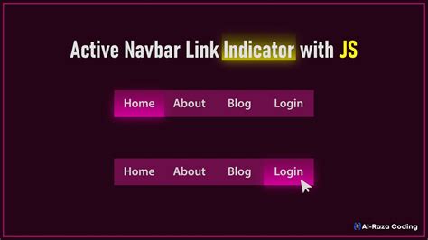 How To Make Active Navbar Link Indicator With Javascript Active
