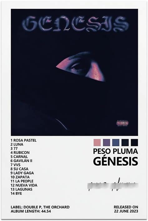 Peso Pluma Poster Génesis Album Cover Posters Pop Music