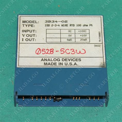 Analog Devices 3b34 Isolated Rtd Input Gage New
