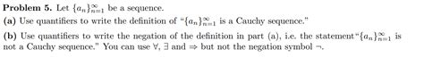 Solved Problem Let An N Be A Sequence A Use Chegg