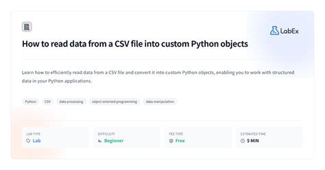 How To Read Data From A Csv File Into Custom Python Objects Labex