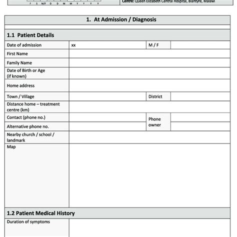 Two Pages Of The Case Record Form As An Example Download Scientific