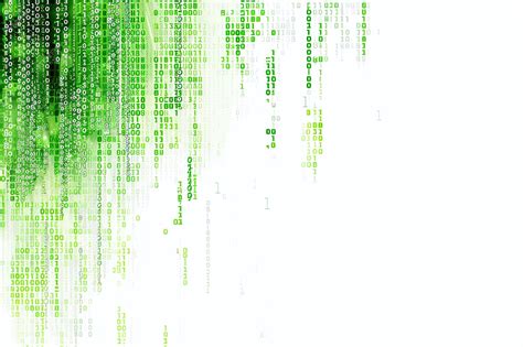 green binary code cascading in a matrixlike effect creating a futuristic digital data flow