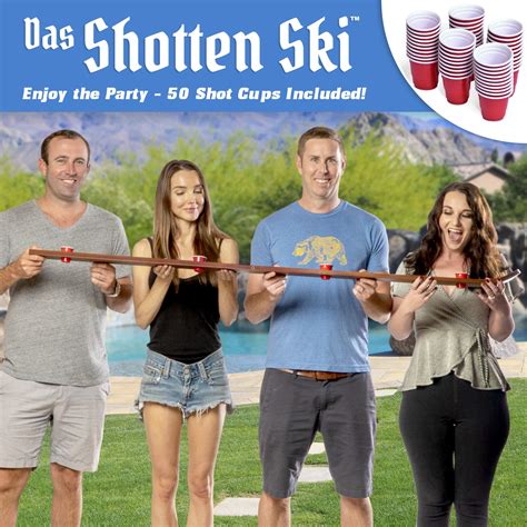 Gopong Das Shotten Ski Rustic Wood 4 Person Drinking Ski