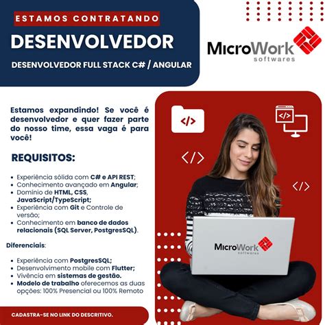 Vaga Desenvolvedor Full Stack C Angular Microwork Softwares