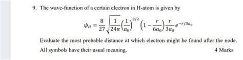 The wave function of a certain electron in H atom is given by ψH