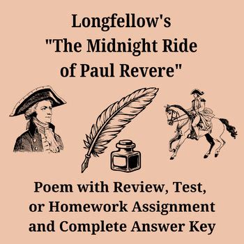 Longfellows The Midnight Ride Of Paul Revere Poem Worksheet And