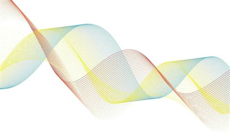 Modern Simple Abstract Seamlees Red Blue Yellow Color Wavy Air Line