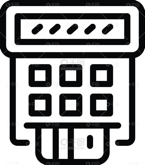 黑色免抠元素 黑色线条风格的计算器图标 素材免费下载 1309像素 Eps格式 编号38320307 千图网