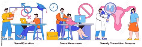 Sexual Harassment And Sexually Transmitted Diseases Concept With Tiny People Sexual Behavior