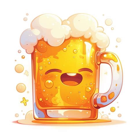 Premium Vector Bubbly Beer Mug Celebration Cartoon Illustration