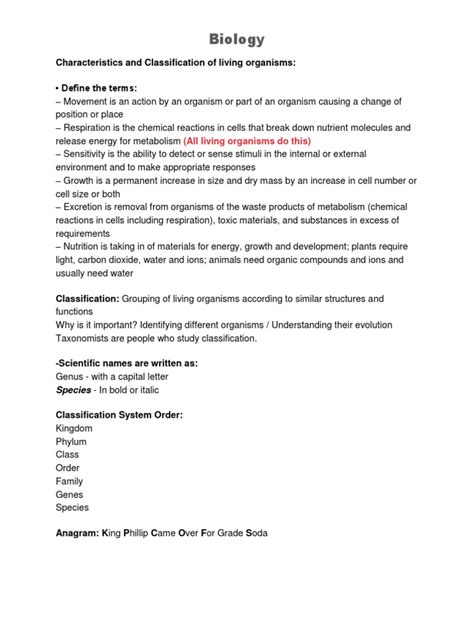 Edexcel Igcse Biology Revision Notes Pdf Diffusion Cell Biology