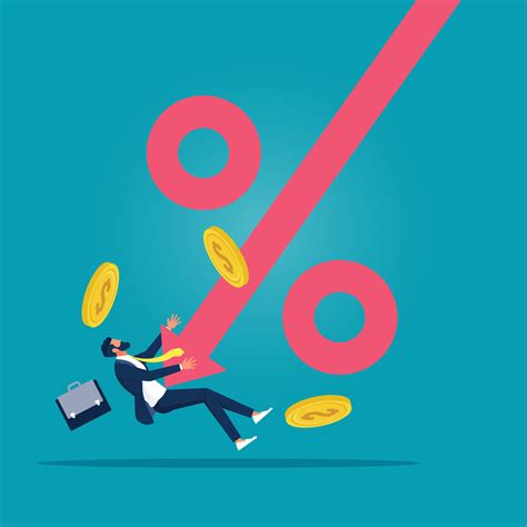 Percentage Arrow Down Percentage Decrease Interest Rate Drop Business