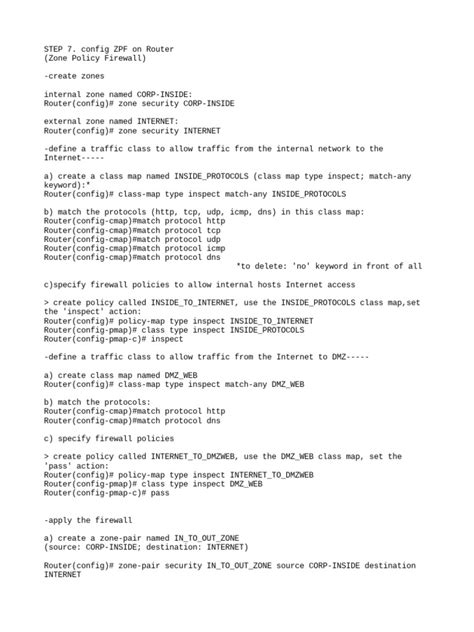 configuring zone based policy firewall zpf on a router to allow